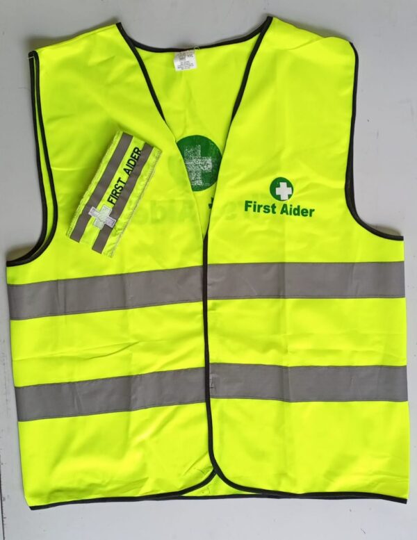 BRANDED FIRST AIDER REFLECTIVE VESTS | Nairobi Safety Shop
